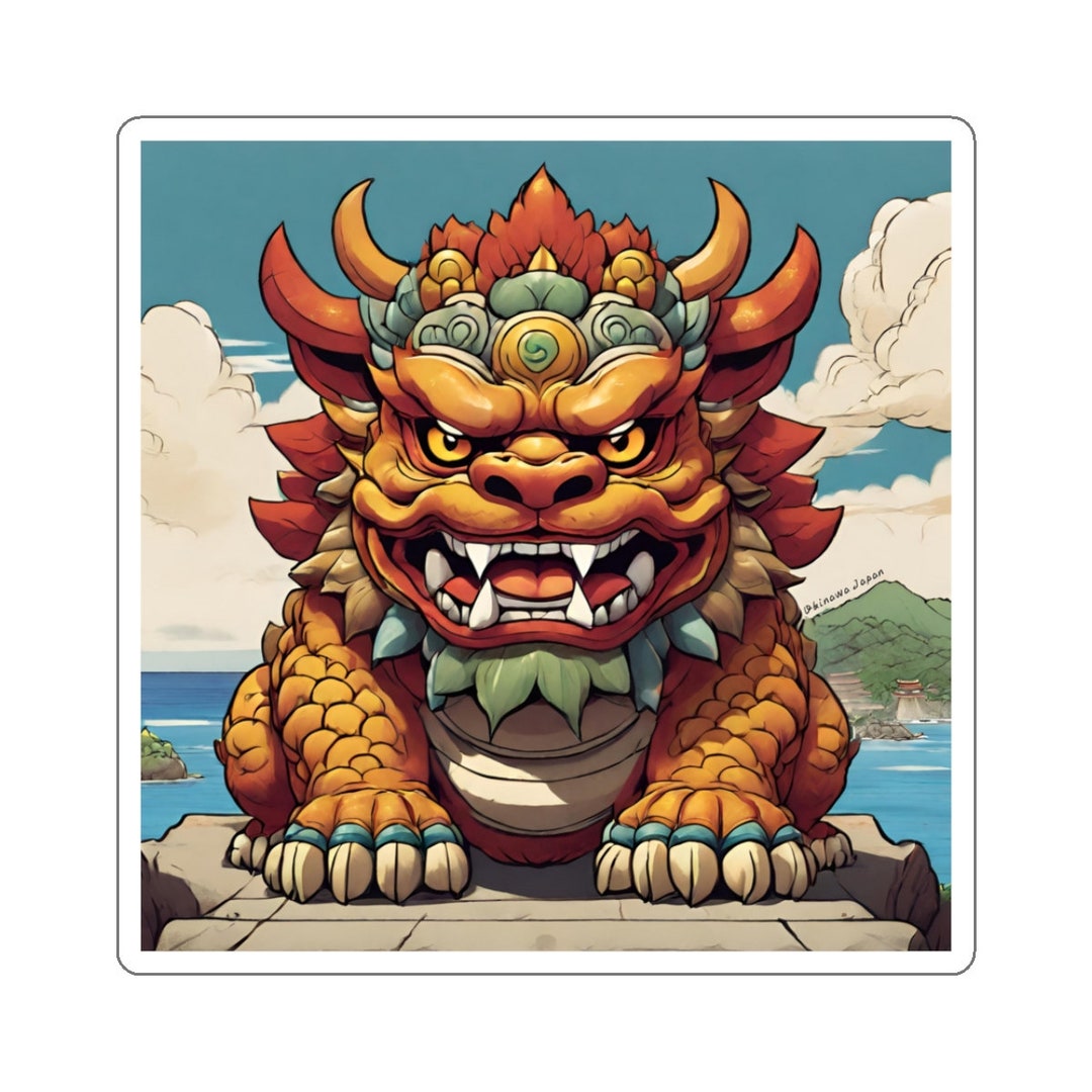 Shisa in Okinawa Japan Sticker, Japanese Gifts, Okinawna Gifts, Shisa ...