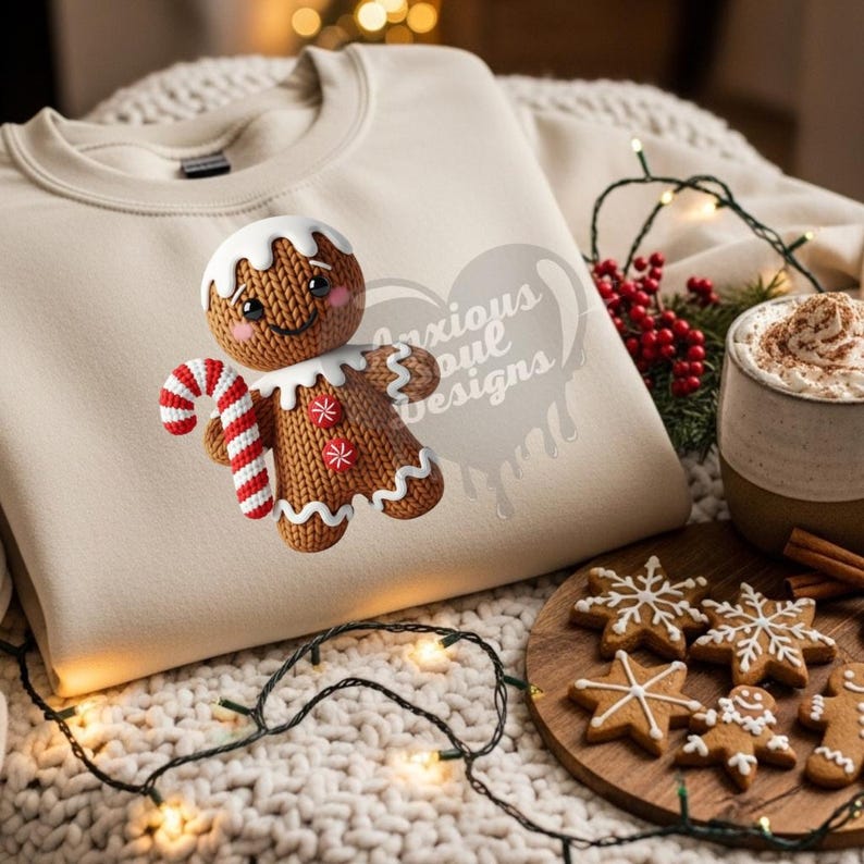 Knitted Gingerbread Man PNG - Etsy