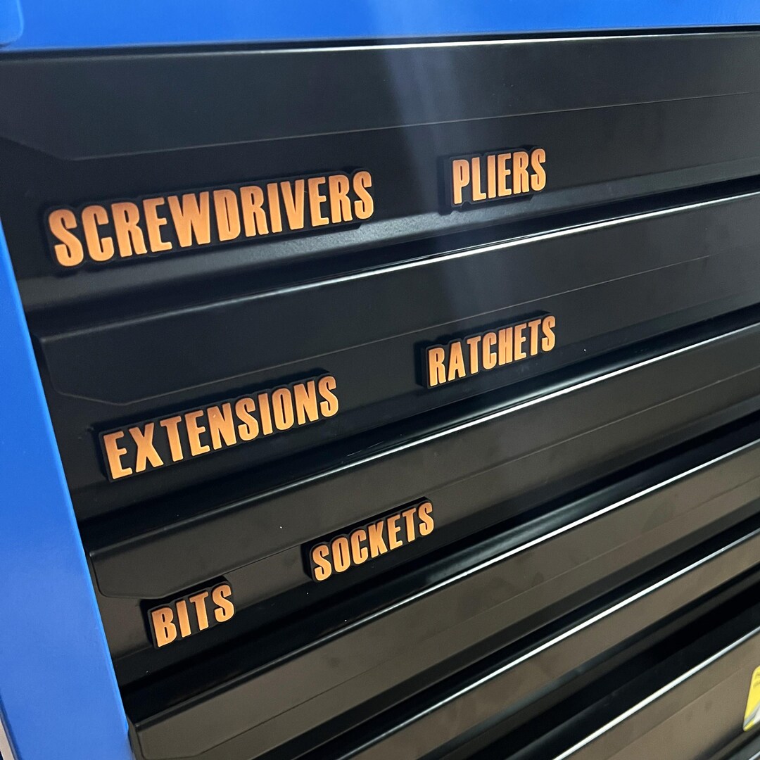 10 Pcs. Custom Magnetic Toolbox Emblems - 3D Printed Drawer Labels ...