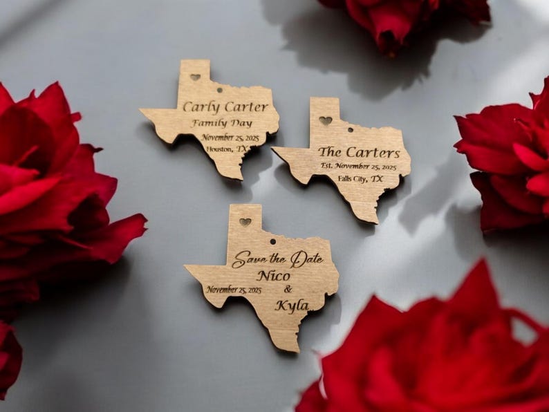 Custom State Wood Magnet: Wedding Favor, Family Reunion Gift - Etsy
