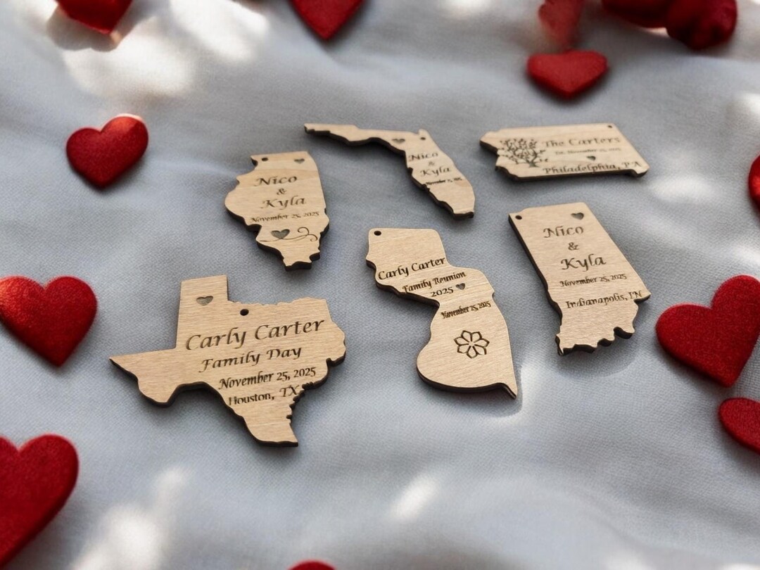 Engraved Map State Favors, Personalized Wedding Party Gifts, State ...