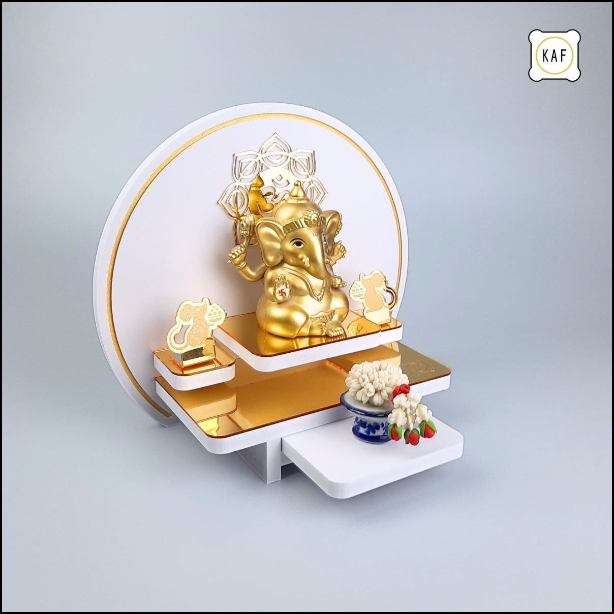 Circular Altar Buddhist Altar With Gold Mirror,placed or Wall-mounted ...