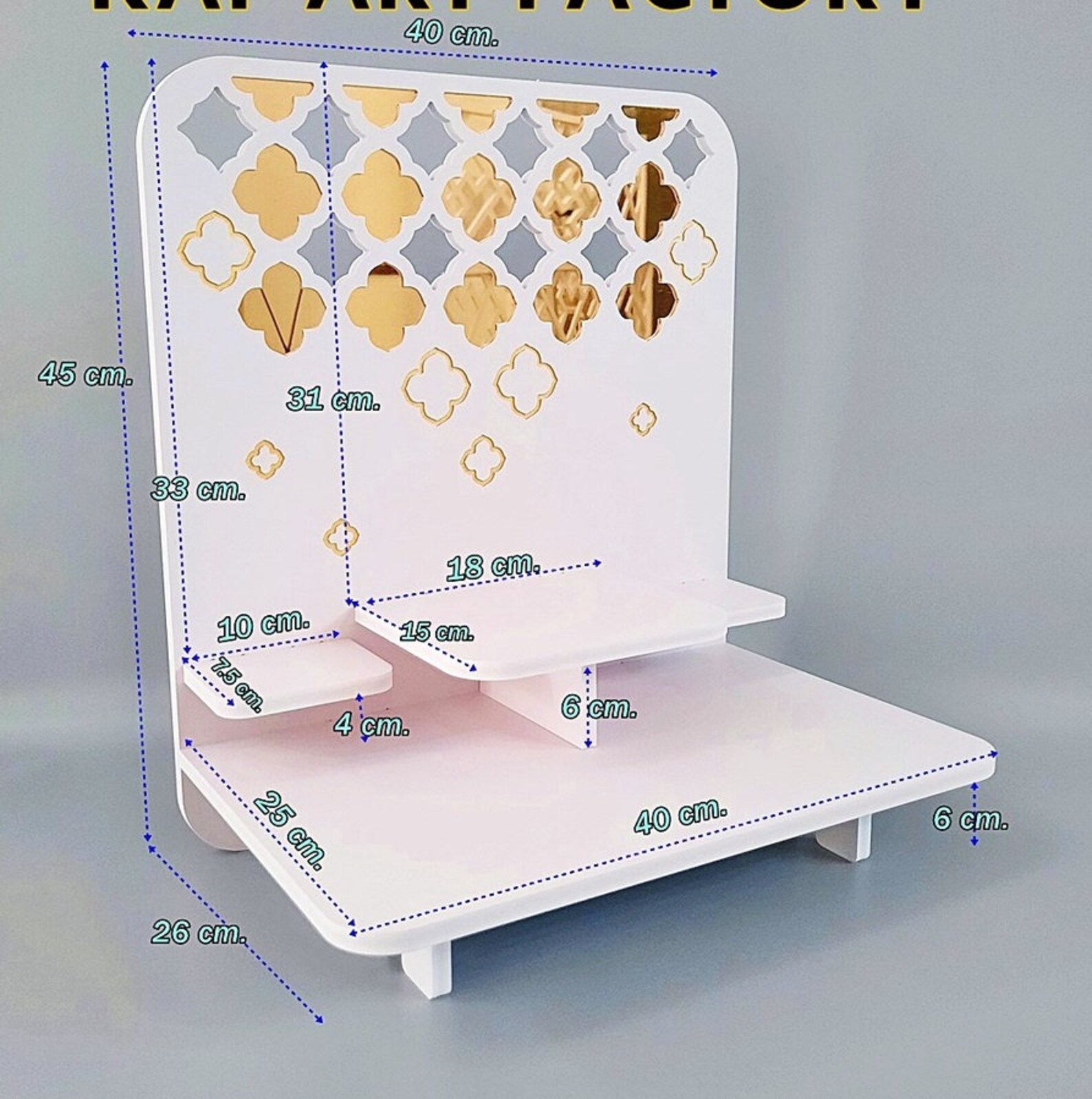 Altar Table and Wall Altar, Luxurious With Acrylic Gold Mirror ...