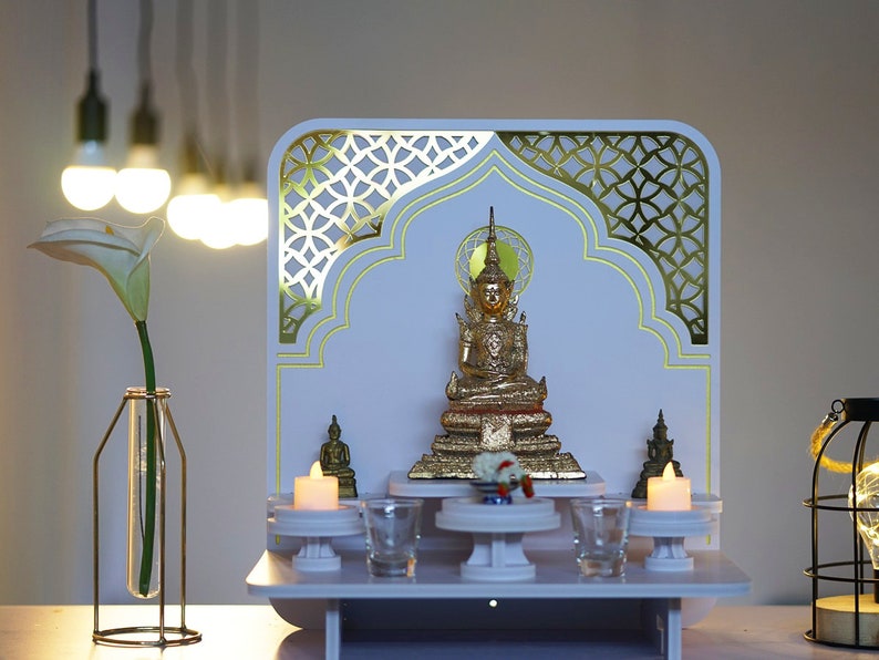 Altar Table and Wall Altar, Luxurious With Acrylic Gold Mirror ...