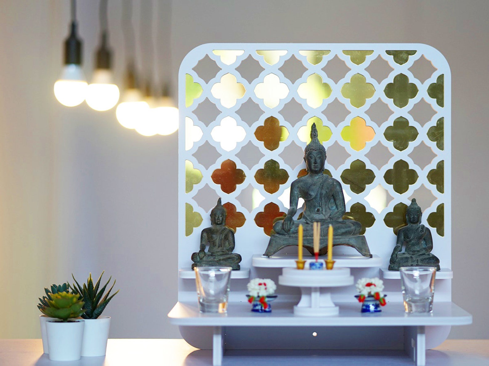 Altar Table and Wall Altar, Luxurious With Acrylic Gold Mirror ...