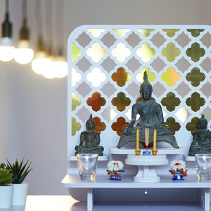 Altar Table and Wall Altar, Luxurious With Acrylic Gold Mirror ...