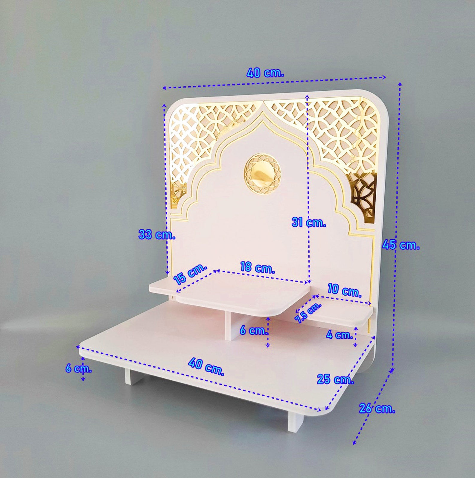 Altar Table and Wall Altar, Luxurious With Acrylic Gold Mirror ...