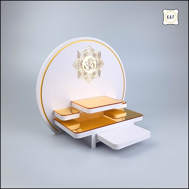 Circular Altar Buddhist Altar With Gold Mirror,placed or Wall-mounted ...