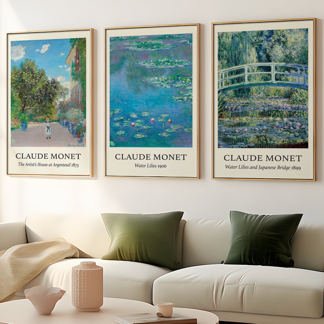 Claude Monet Set of 3 Printable Exhibition Posters, Vintage Painting ...