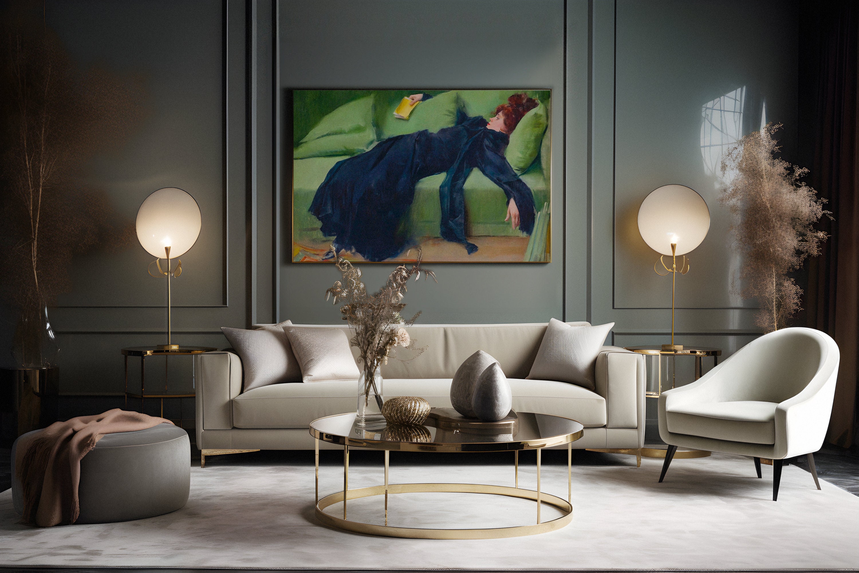 Decadent Young Woman | Woman Portrait | Vintage Wall Art | Emerald ...