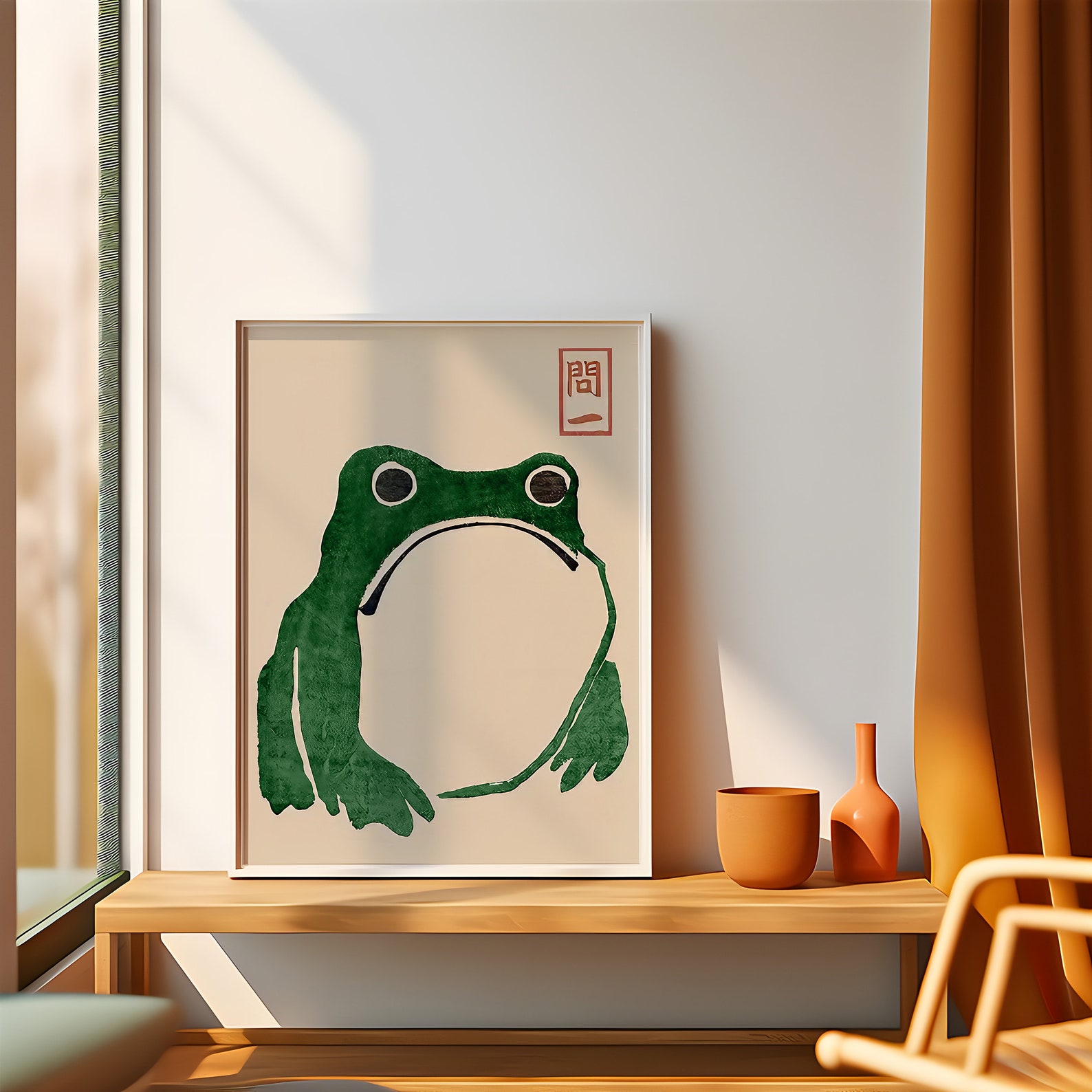 Japanese Frog Woodblock Print Set, Matsumoto Hoji Ukiyo-e Poster ...