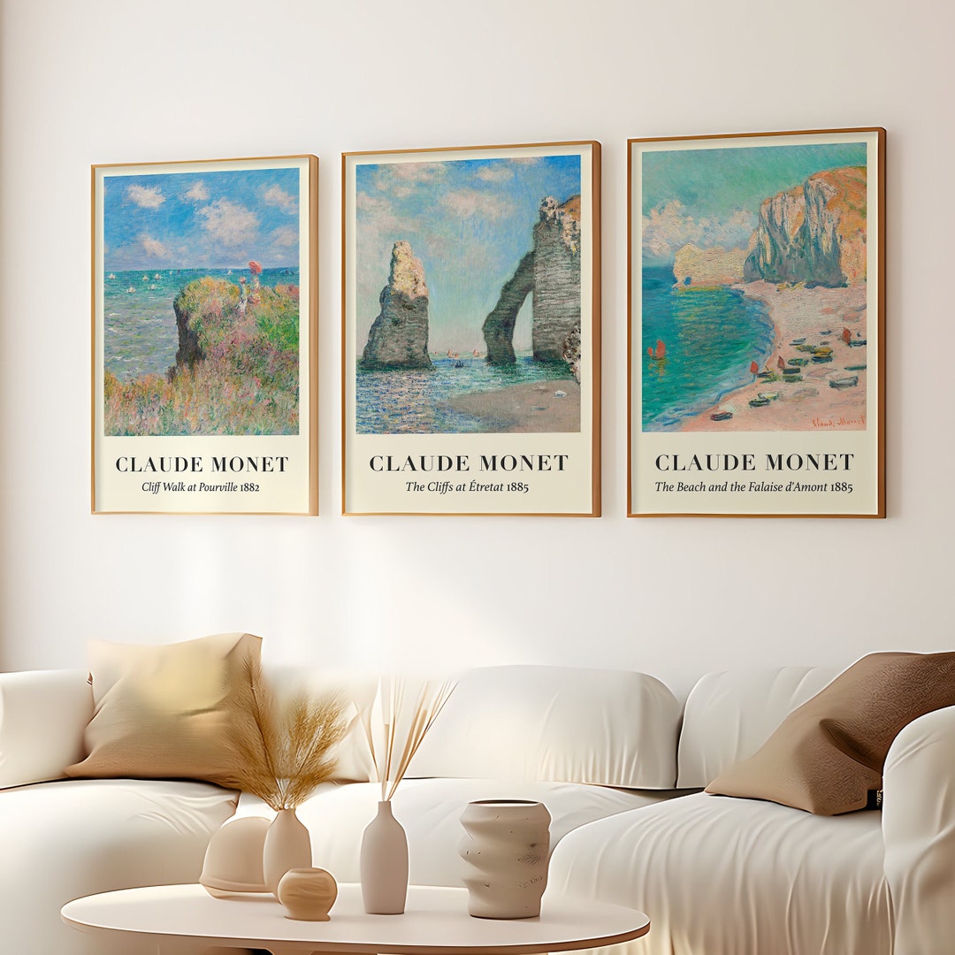 Claude Monet Set of 3 Printable Exhibition Posters, Vintage Painting ...