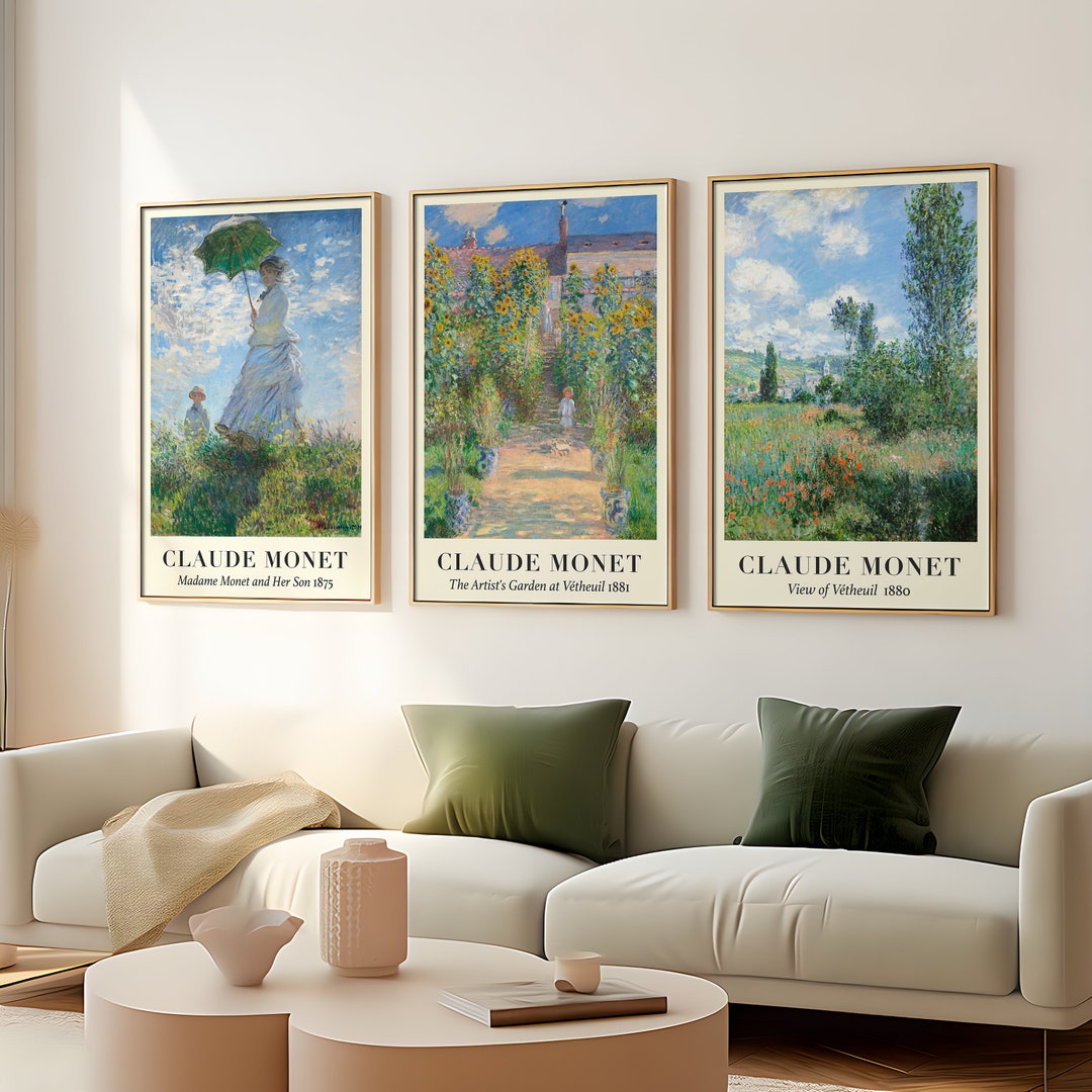 Claude Monet Set of 3 Printable Exhibition Posters, Vintage Painting ...