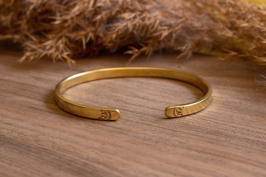 Moroccan Open Half Bangle Bracelet Rectangular | Adjustable Resistant ...