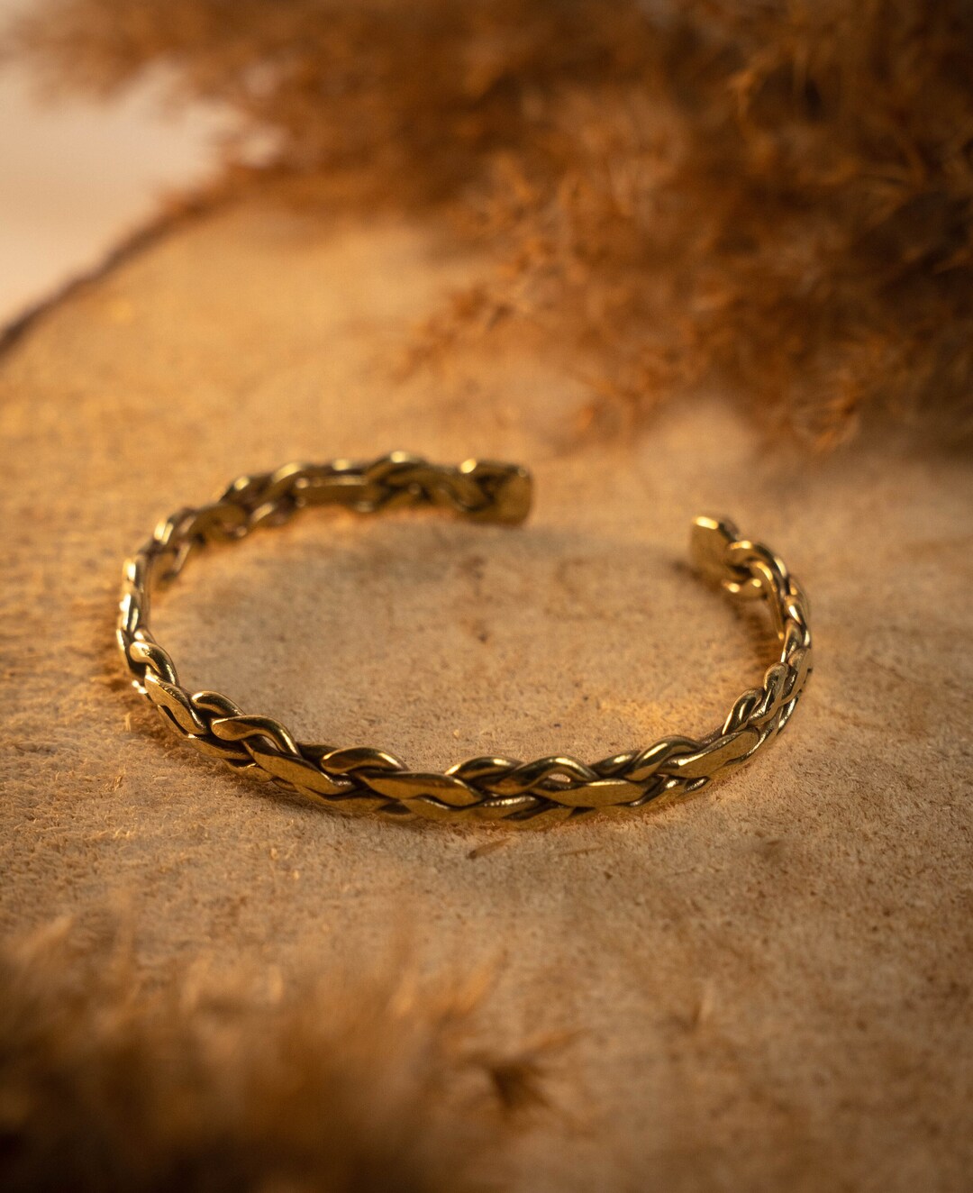 Moroccan Brass Bangle – Handcrafted Gold-tone Bracelet | Boho Chic ...