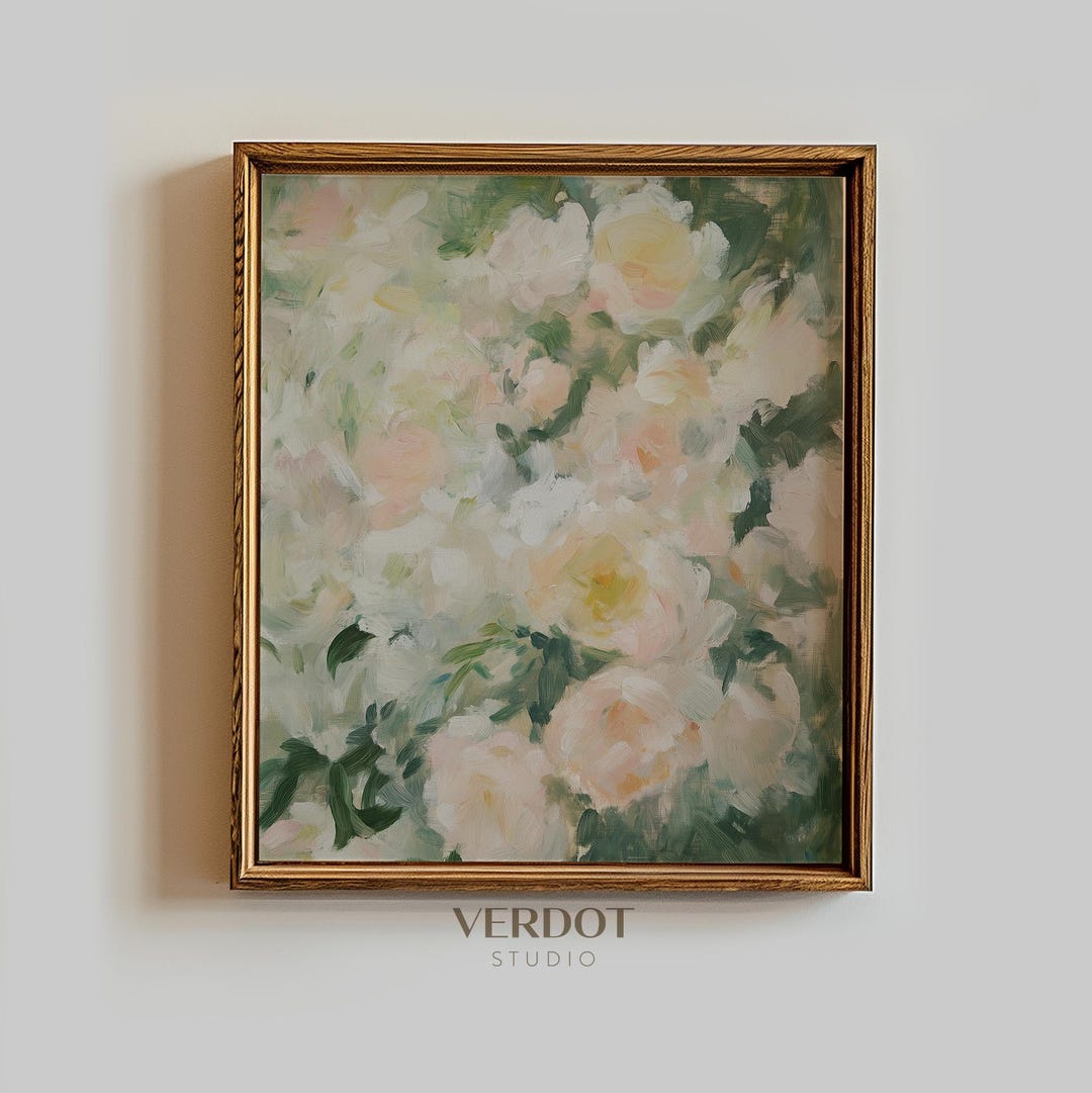 Vintage Flower Printable Wall Art, Spring Floral Painting,spring Decor ...