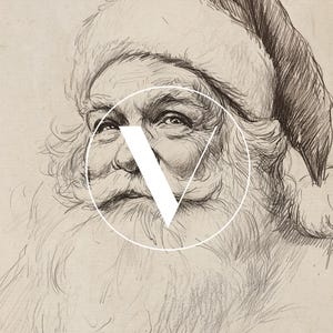 Vintage Santa Claus Print, Christmas Decor Printable Wall Art, Neutral ...