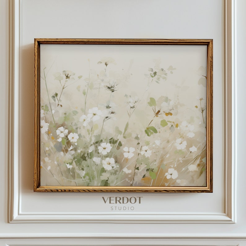 Spring Wildflower Painting, Printable Wall Art, Vintage Flower Abstract ...