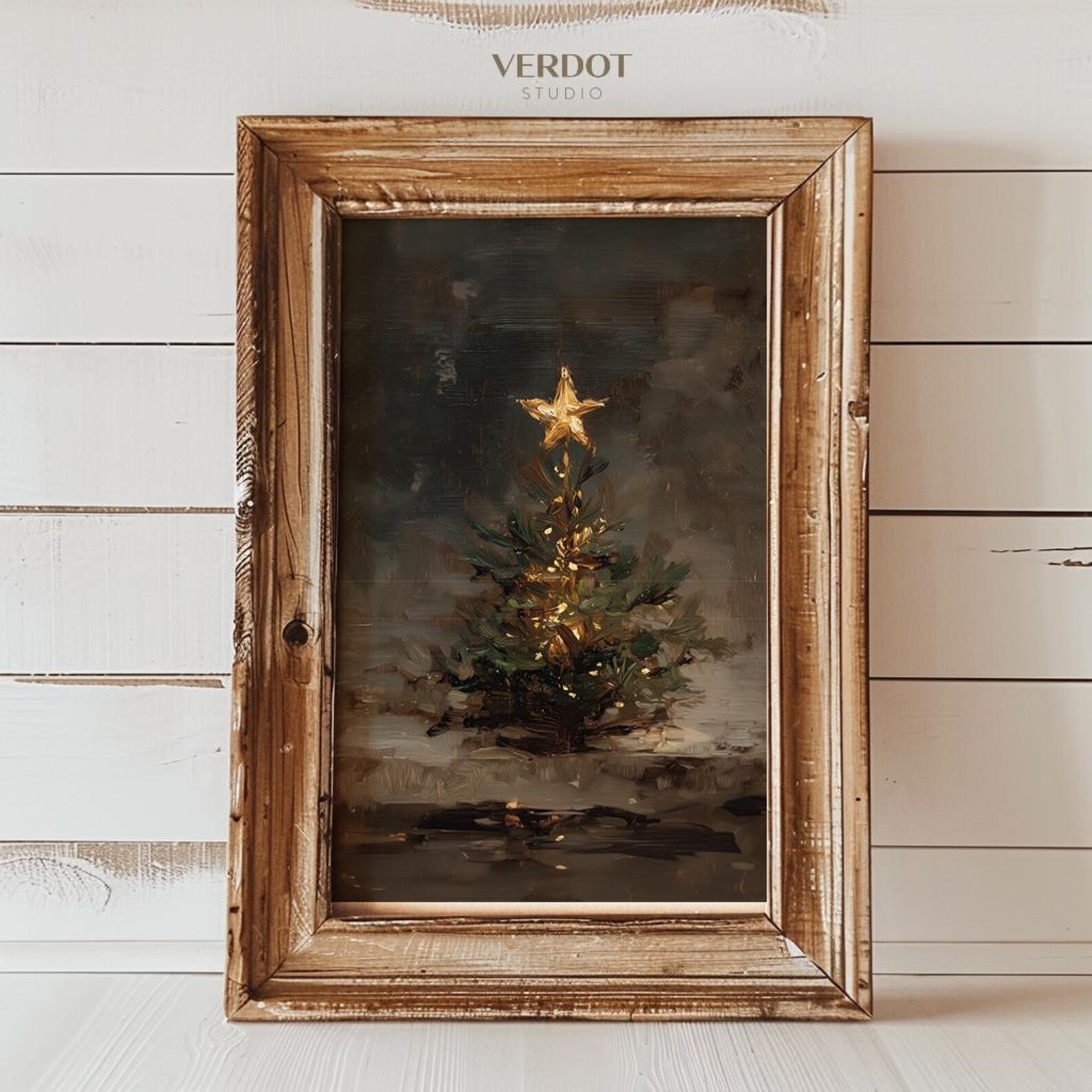Little Christmas Tree Print: Vintage Christmas Decor, Printable Wall ...