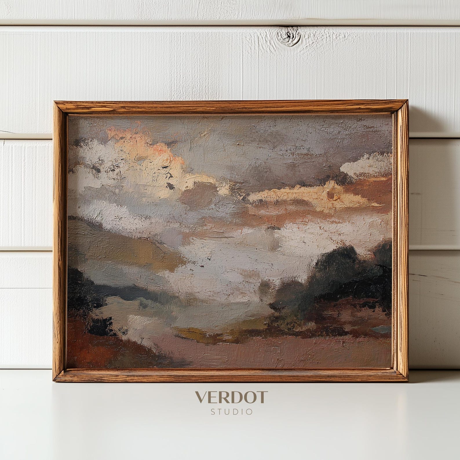 Sunset Landscape Fall Printable Painting, Abstract Moody Country Wall ...