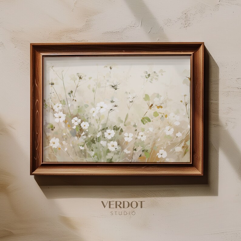 Spring Wildflower Painting, Printable Wall Art, Vintage Flower Abstract ...