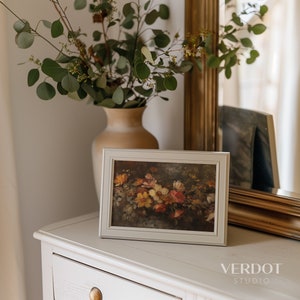 Fall Floral Printable Wall Art, Vintage Fall Print, Dark Autumn Flower ...