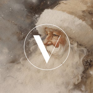 Vintage Santa Claus Painting, Christmas Printable Wall Art, Neutral ...