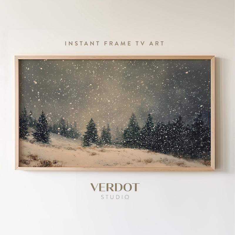 Evergreen Winter Painting - Etsy