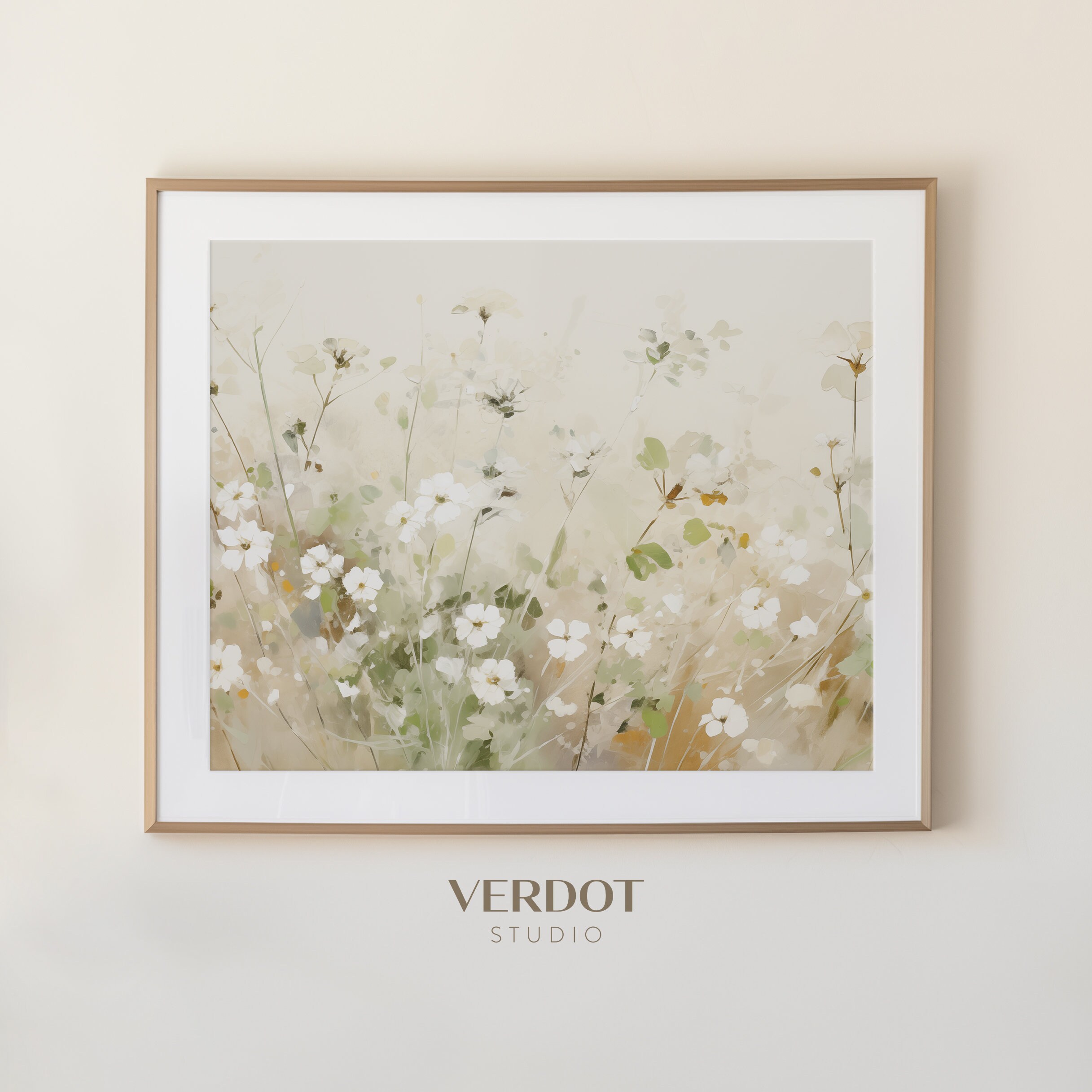 Spring Wildflower Painting, Printable Wall Art, Vintage Flower Abstract ...