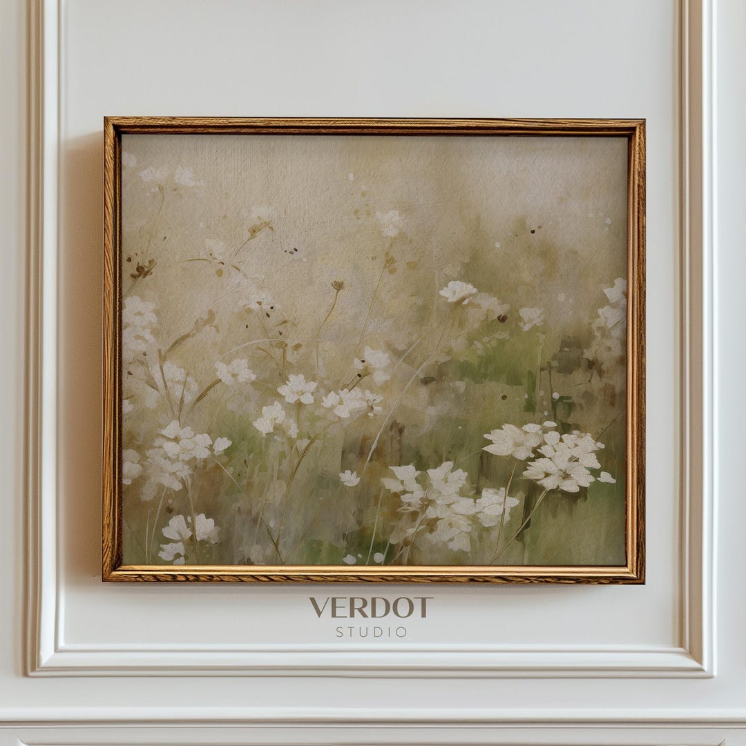 Vintage Spring Printable Wall Art, Wildflower Antique Oil Painting ...