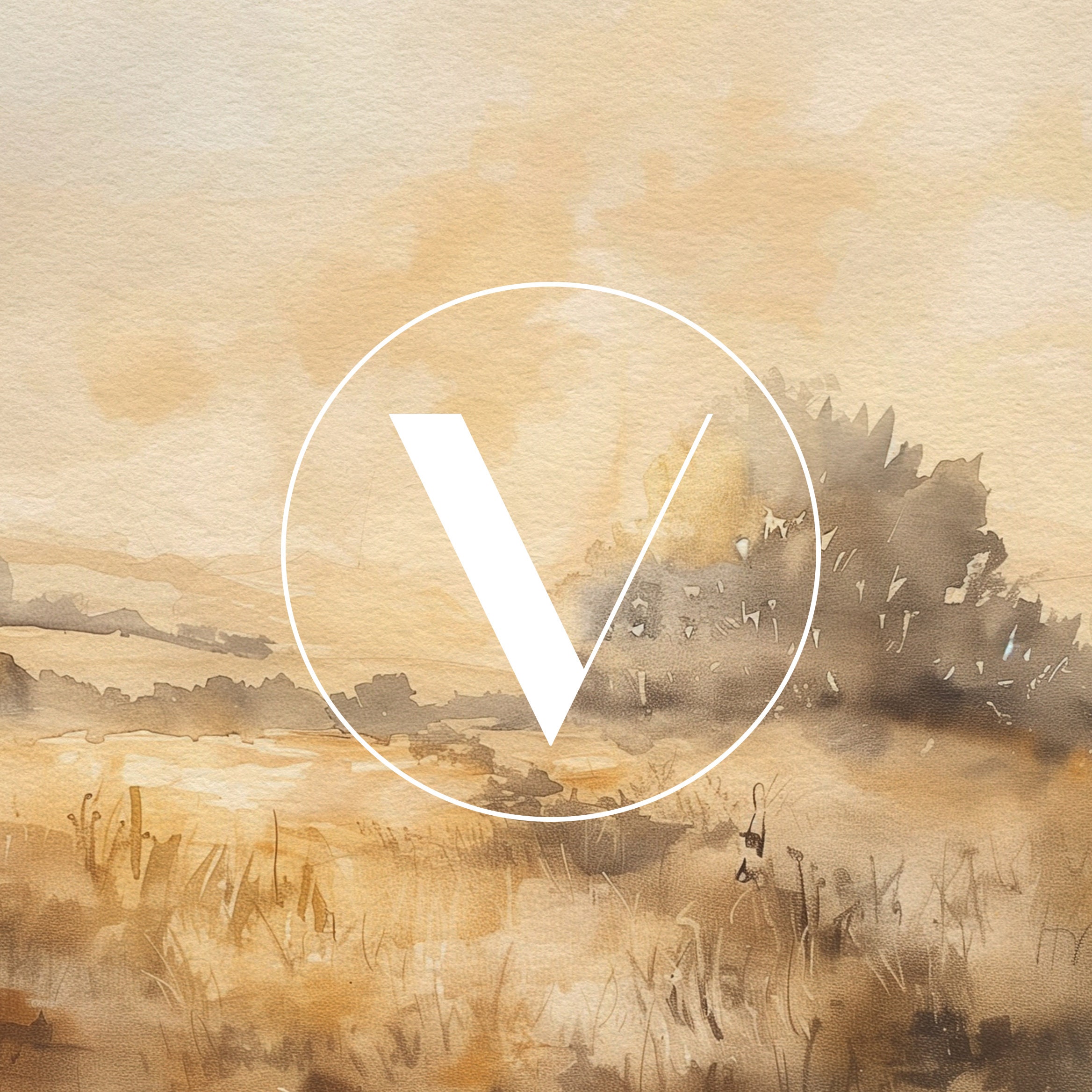 Vintage Fall Watercolor Painting Print, Autumn Printable Wall Art ...