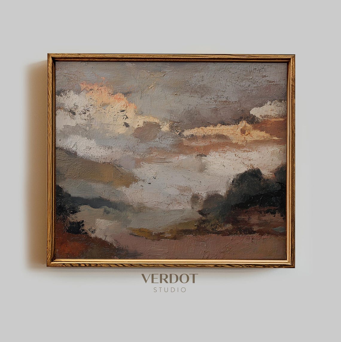 Sunset Landscape Fall Printable Painting, Abstract Moody Country Wall ...
