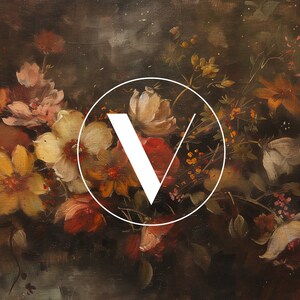 Fall Floral Printable Wall Art, Vintage Fall Print, Dark Autumn Flower ...