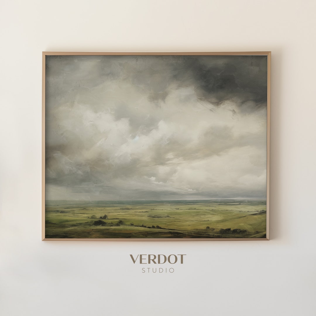 Vintage Spring Print, Country Painting Landscape Printable Wall Art ...