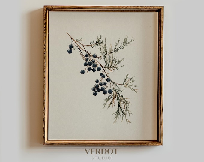 Winter Juniper Berries Christmas Print, Christmas Decor Printable Wall ...