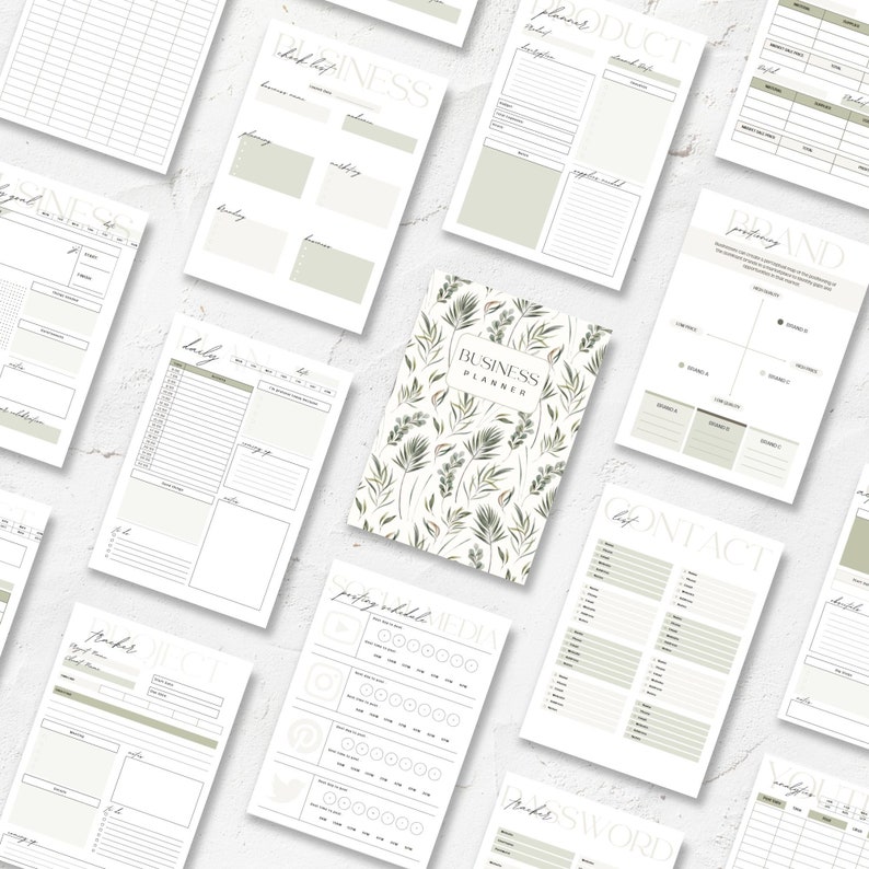 Small Business Planner Sage Green Planner Digital Business Planner A5 ...