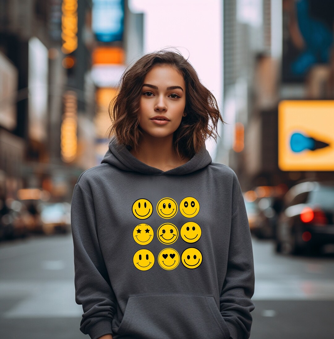 Sweater Smileys, Good Vibes Sweatshirt, Good Mood Shirt, Smiley Hoodie ...