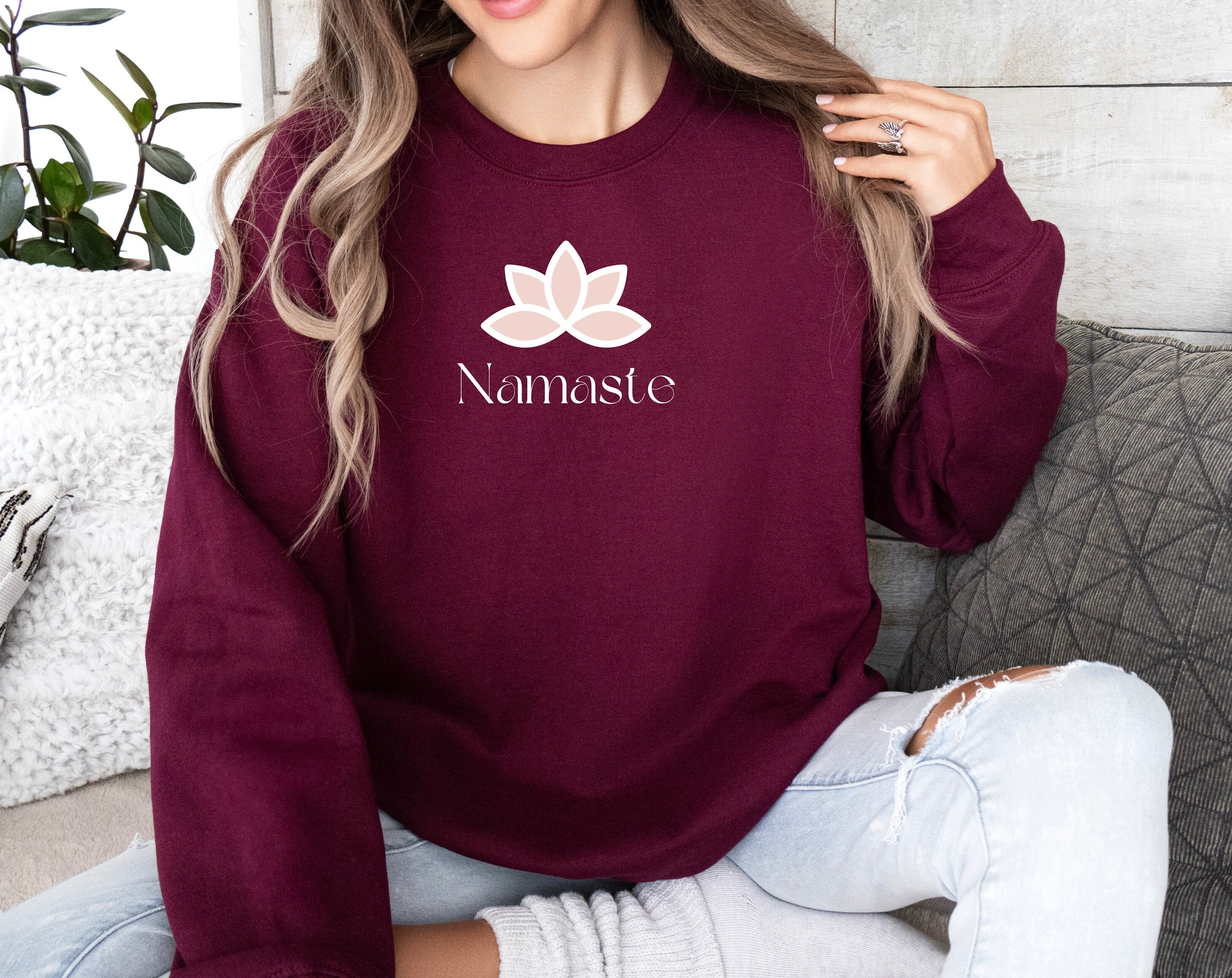 Sweater Namaste Lotus Flower, Namaste Sweatshirt, Yoga Sweatshirt, Yoga ...