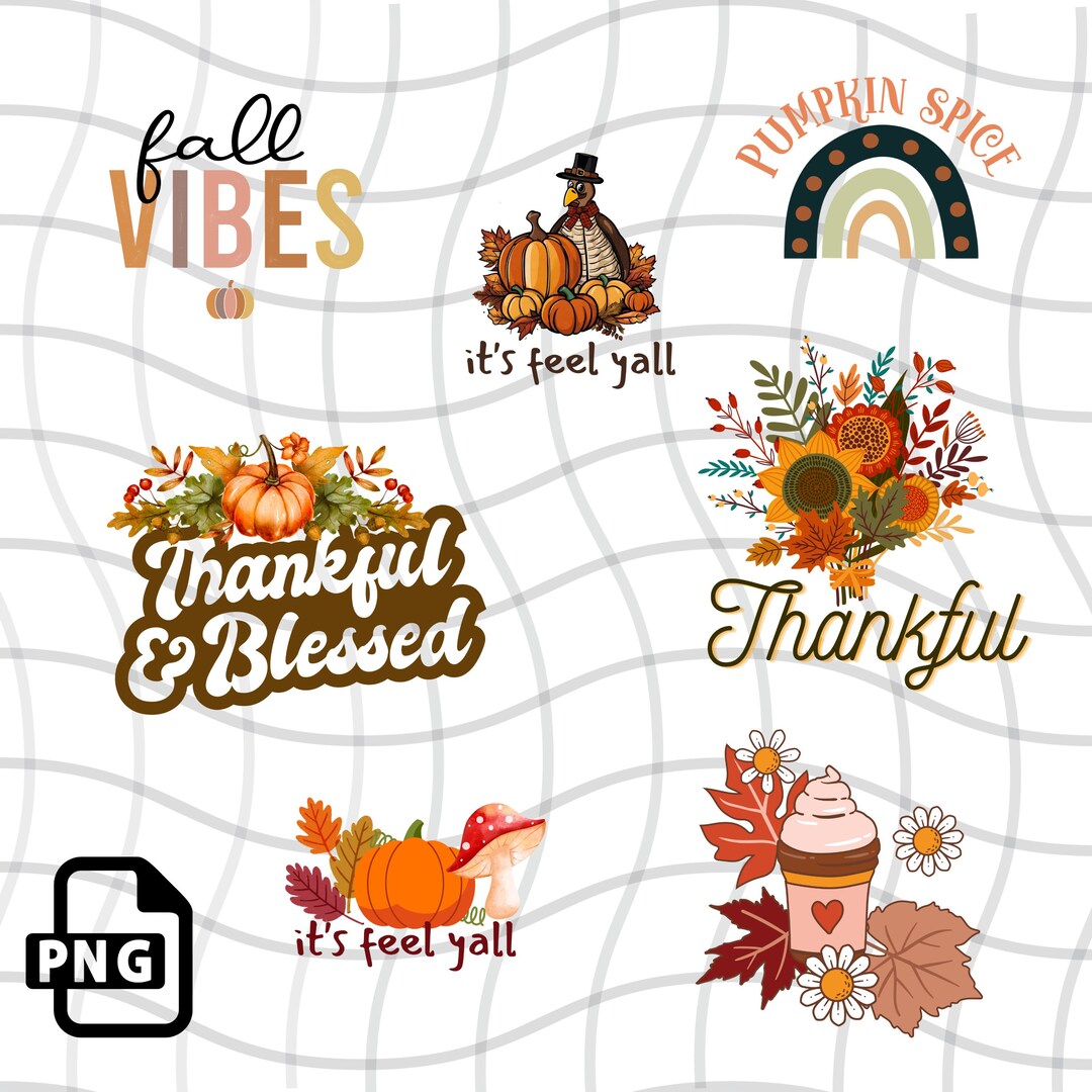Retro Fall Bundle Png, Thanksgiving Png Bundle, Hello Fall Cozy Pumpkin ...
