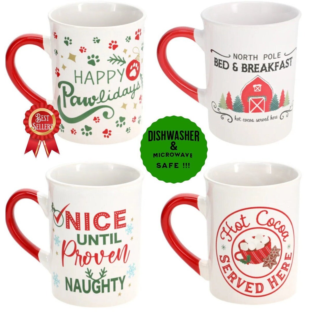 Gift, Christmas Stoneware, Holiday Mug, 16oz, Festive Cup - Etsy