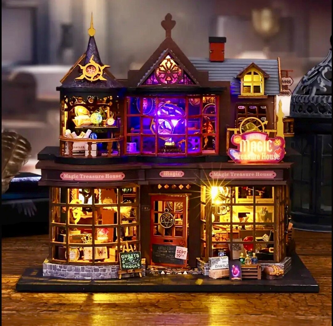 Art Deco 3D Miniature Music Box Dollhouse, DIY Handcrafted Building ...