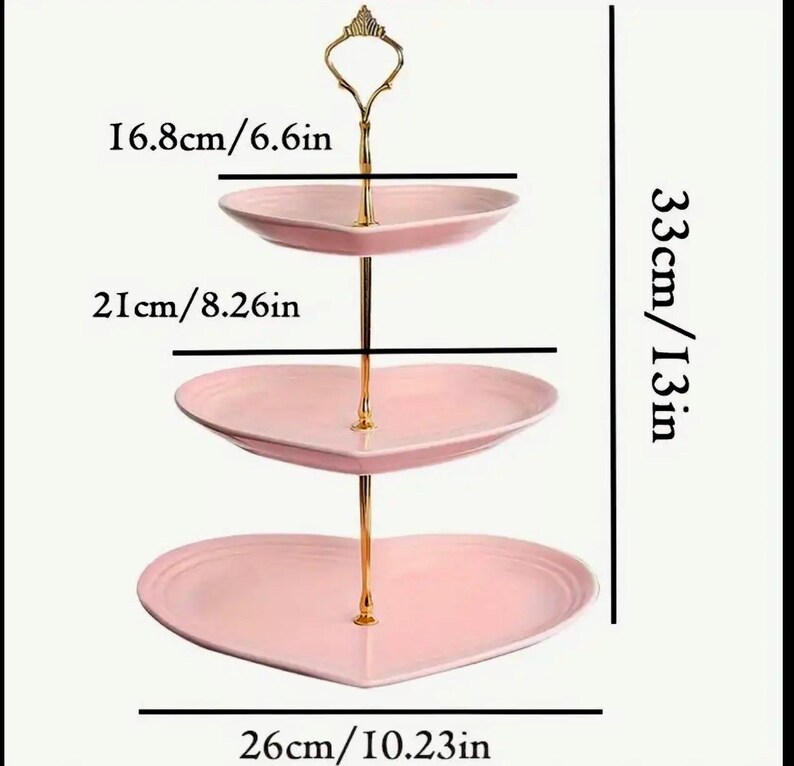2 UNITS ) 3 Tier Heart-shaped Cake Stand, Durable, Dessert Display for ...