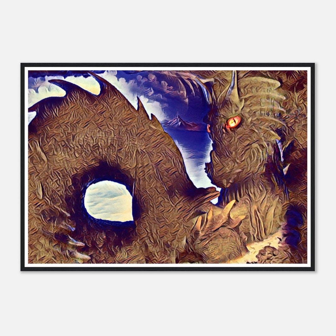 Golden Dragon | Poster | Art | Fantasy | Wall - Etsy