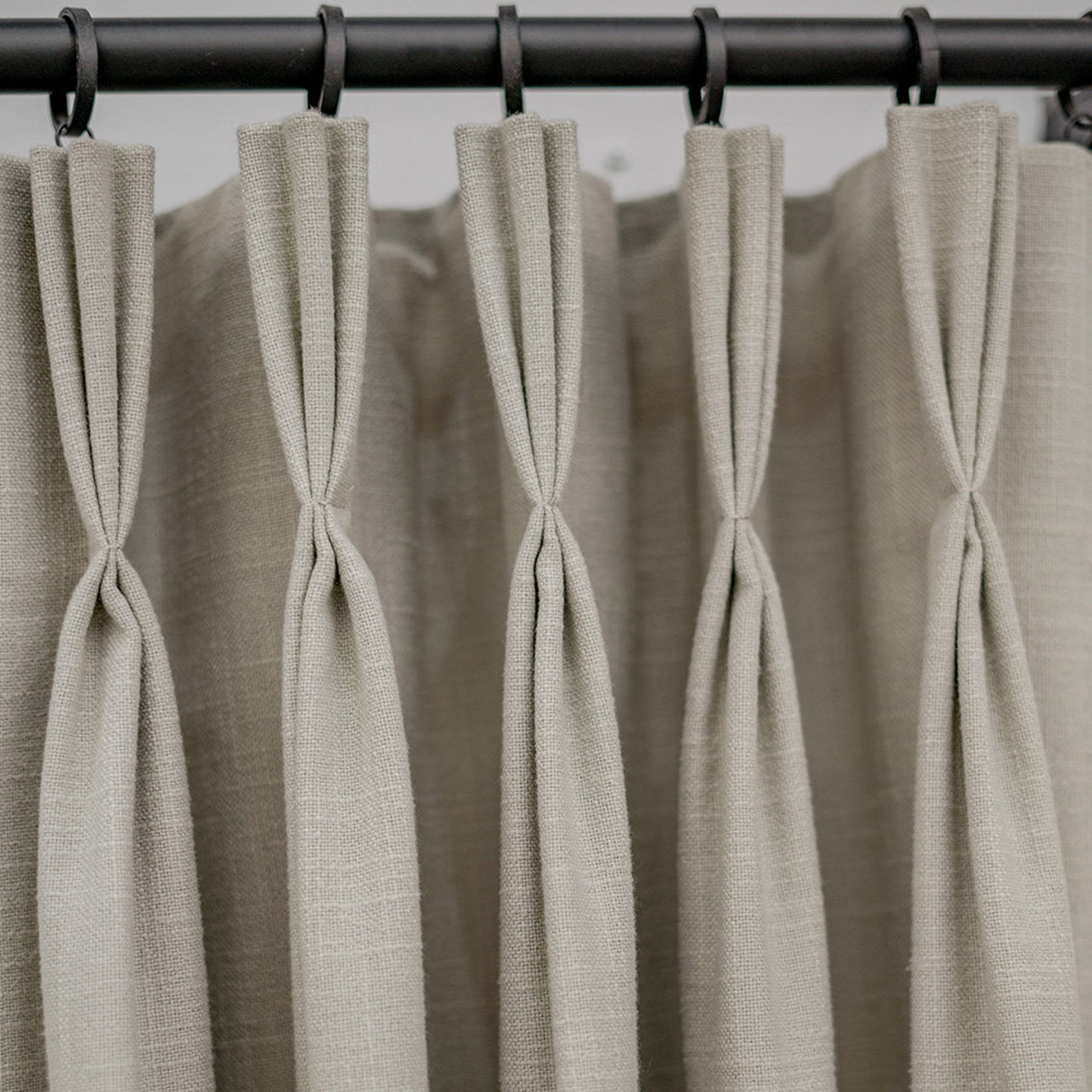 Custom Pinch Pleat Drapes or Curtain Panels in Punjab Zinc Gray Cotton ...
