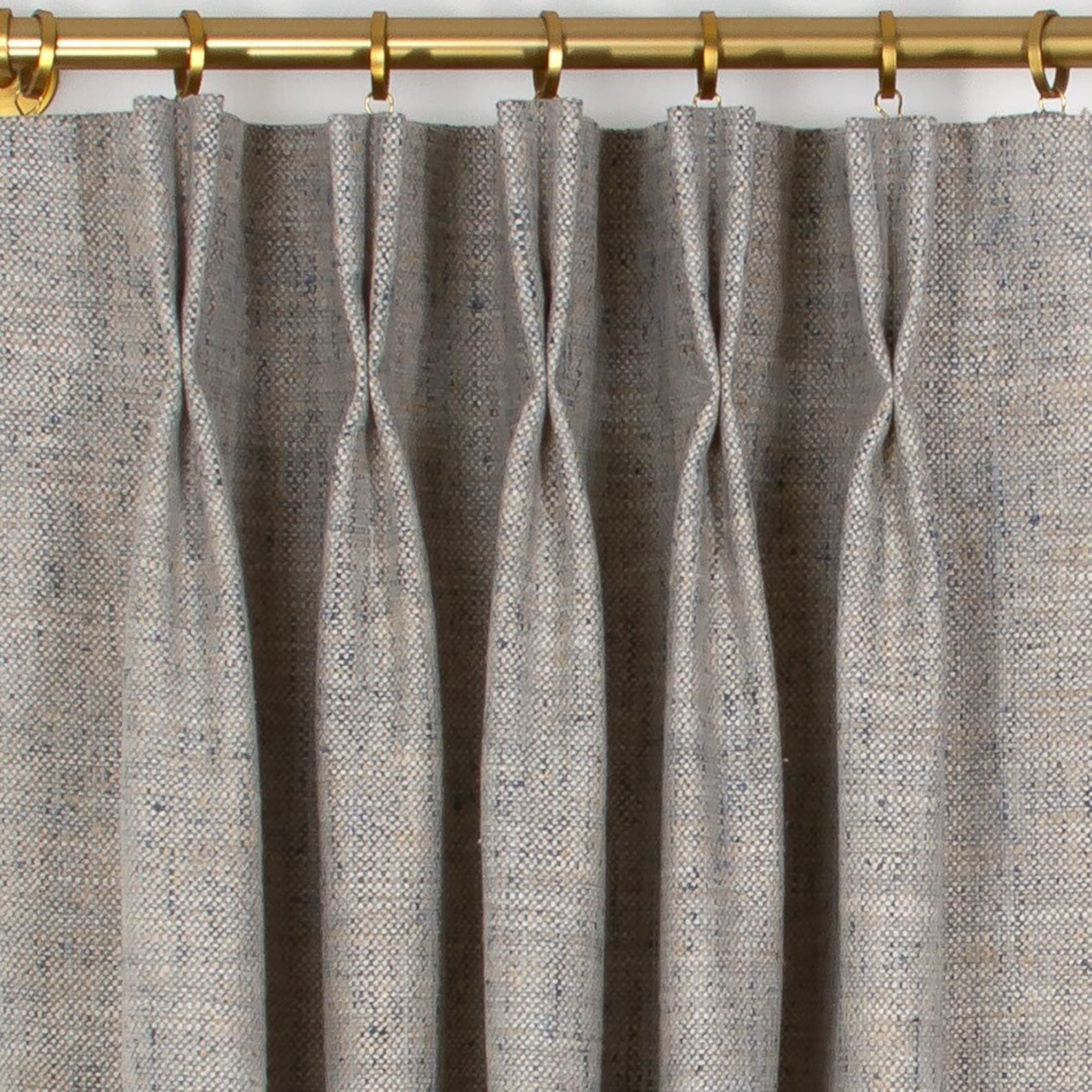 Custom Pinch Pleat Drapes or Curtain Panels in Kahiwa Pond Blue Tweed ...