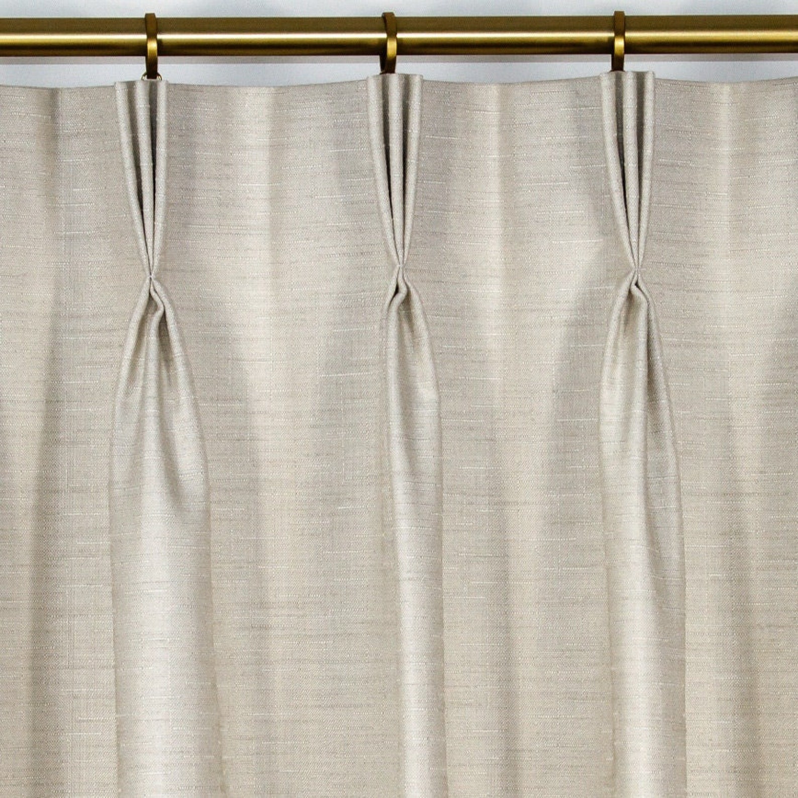 Custom Pinch Pleat Drapes or Curtain Panels in Destiny Dove Gray Faux ...