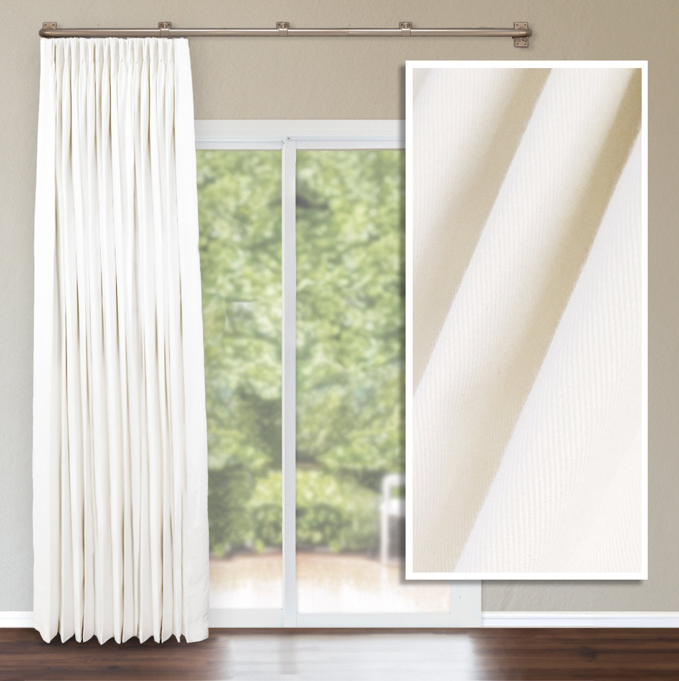 Pleated Custom Drapes or Curtains for Patio or Sliding Glass Doors Made ...