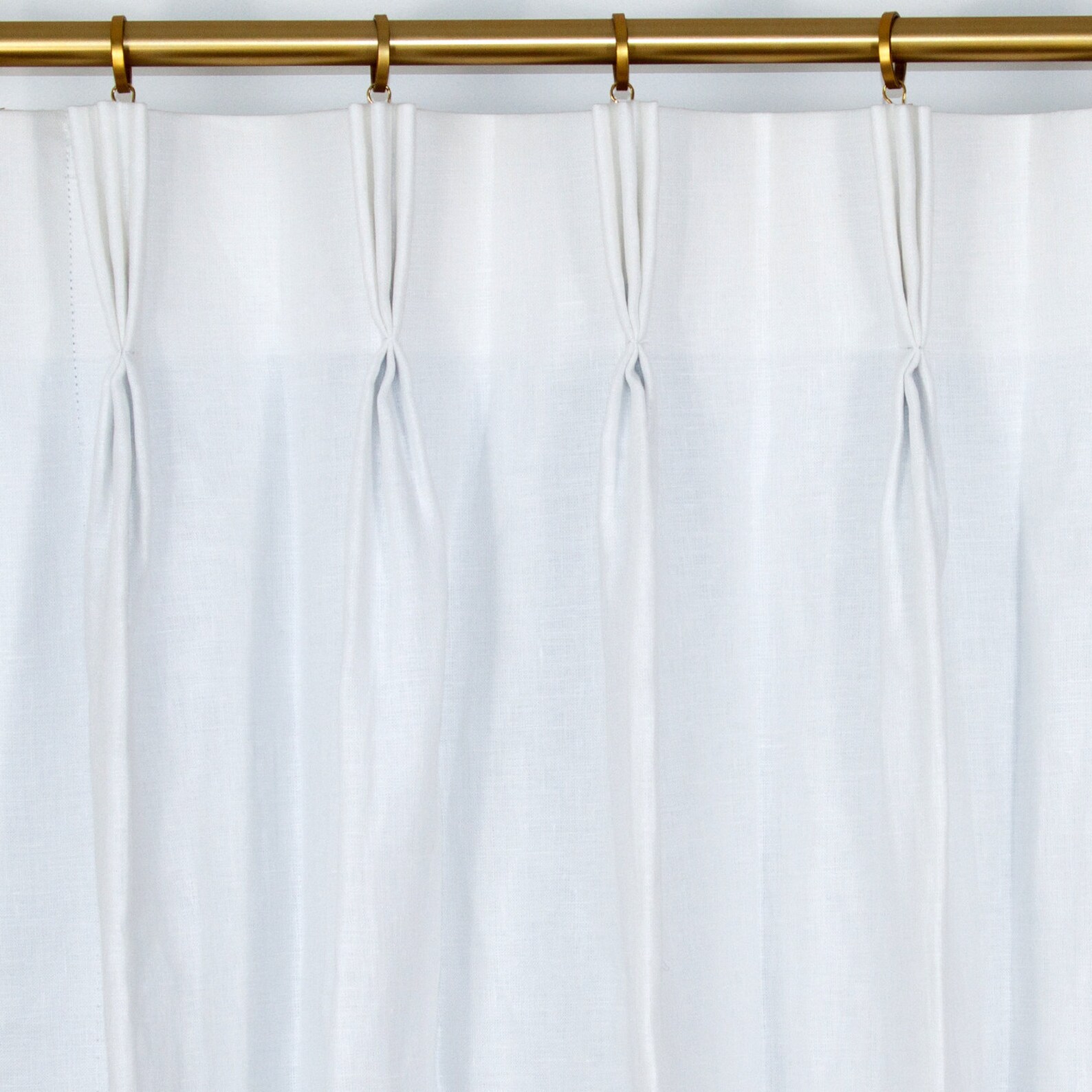 Custom Pinch Pleat Drapes or Curtain Panels in Nevada Optic White 100% ...
