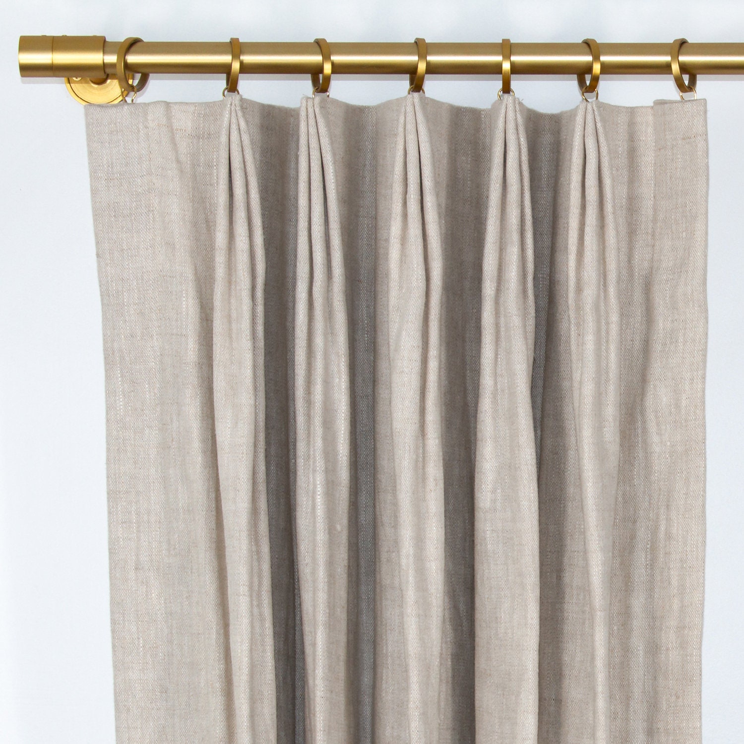 Custom Pinch Pleat Drapes or Curtain Panels in St. Germain 100% Linen ...