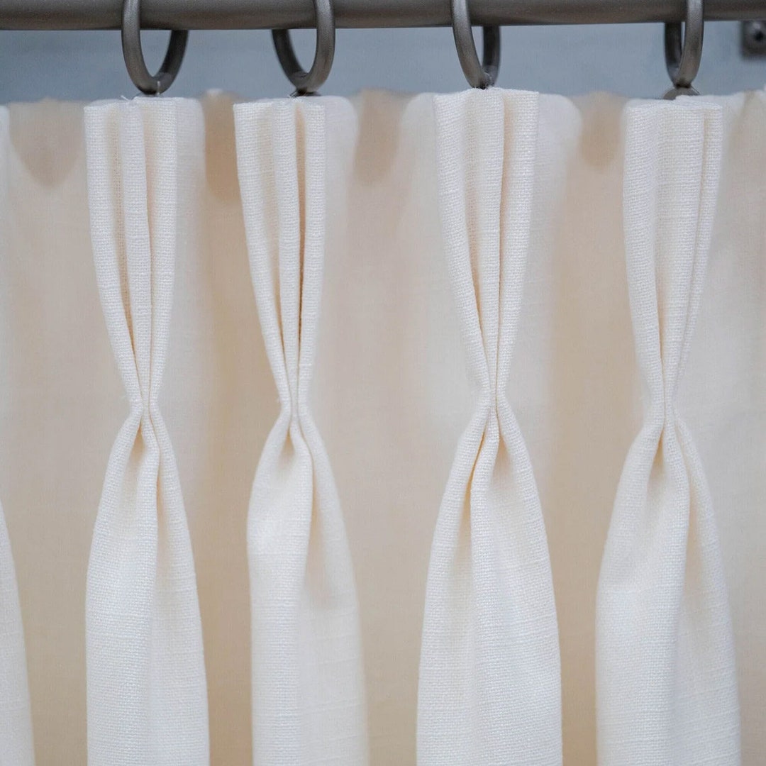Custom Pinch Pleat Drapes or Curtain Panels in Frisco Angora Linen ...